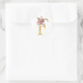 Gold letter F with flowers Classic Round Sticker | Zazzle