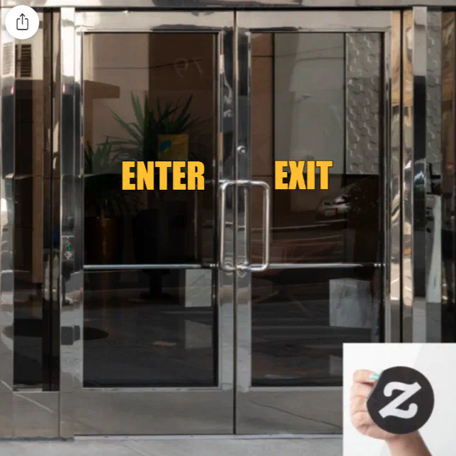 Gold Lettering Enter Exit Shop Business Door Window Cling | Zazzle