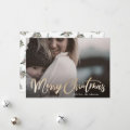 Gold Lettering Overlay Merry Christmas Photo Card | Zazzle