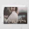 Gold Lettering Overlay Merry Christmas Photo Card | Zazzle