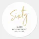 Gold Lettering Sixty 60th Birthday Party Favor Classic Round Sticker ...