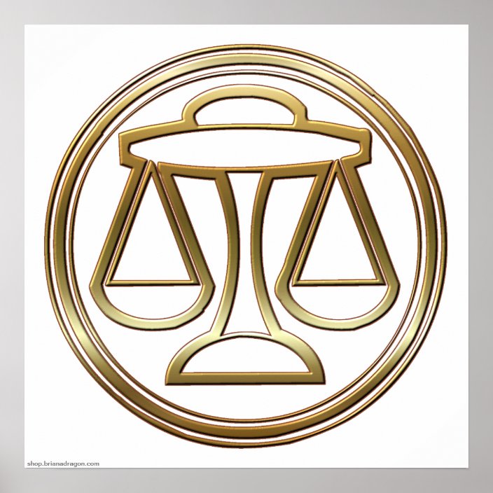 Gold Libra Zodiac Scales Astrology Sign | Zazzle.com
