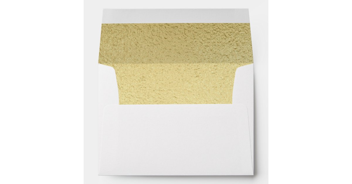 Gold lined wedding invitation envelope | Zazzle