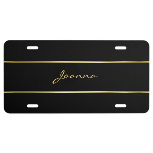 Gold Lines License Plate | Zazzle