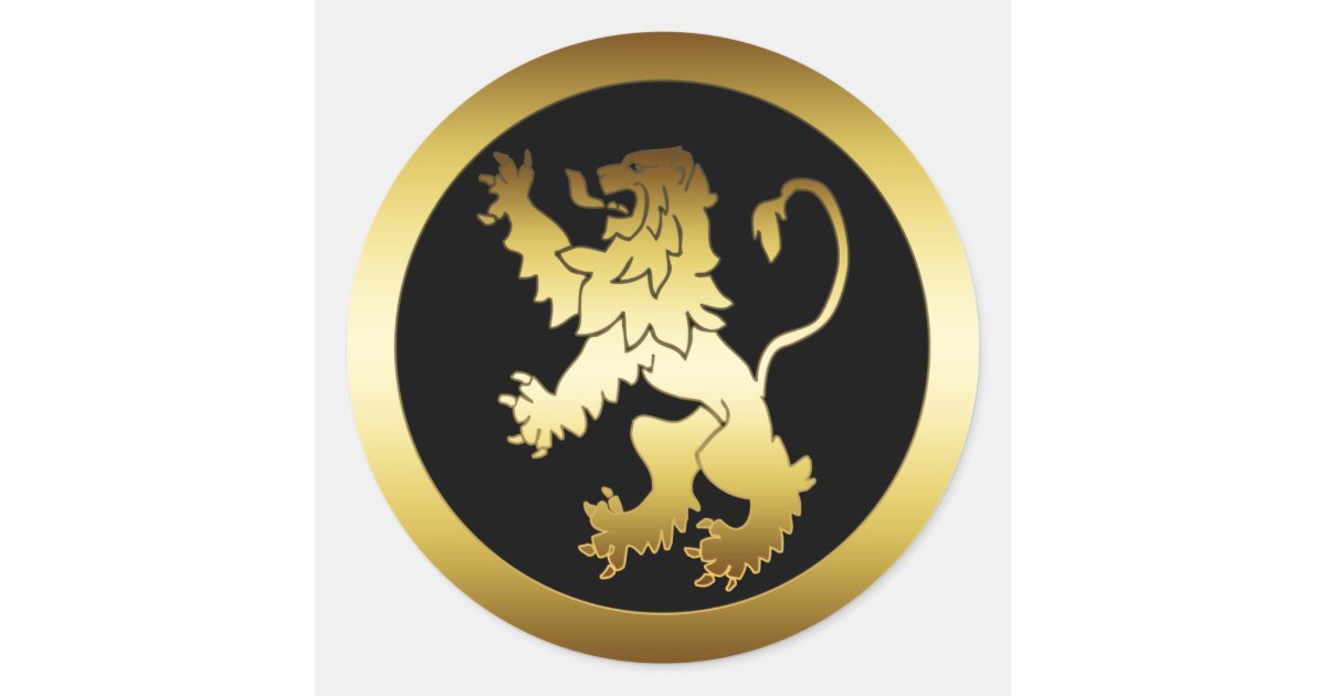 GOLD LION CLASSIC ROUND STICKER | Zazzle