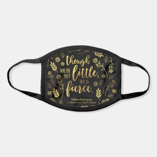Gold Little But Fierce William Shakespeare Face Mask | Zazzle.com