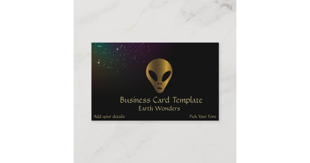 Gold Logo Ancient Alien Business Card | Zazzle