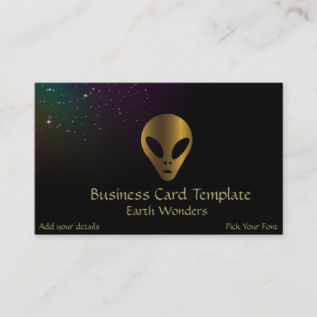 Gold Logo Ancient Alien Business Card | Zazzle