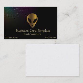 Gold Logo Ancient Alien Business Card | Zazzle