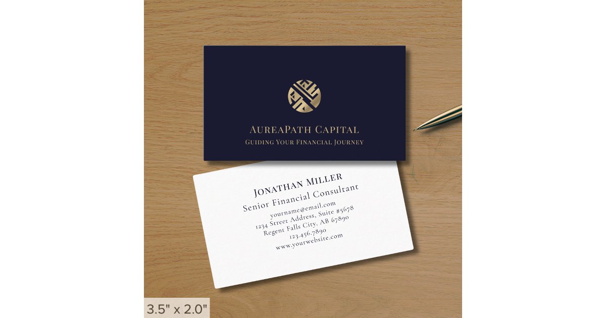 Gold Logo Financial Business Cards | Zazzle