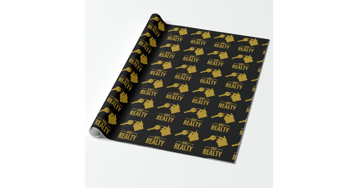 Gold Logo Wrapping Paper | Zazzle