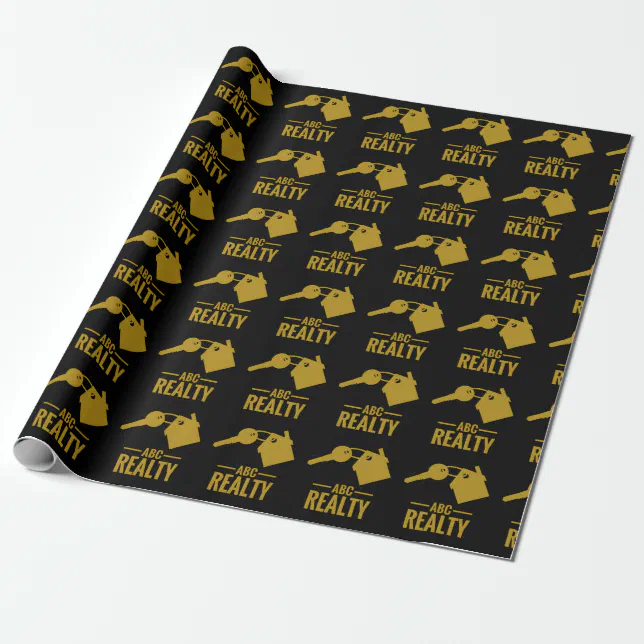Gold Logo Wrapping Paper | Zazzle