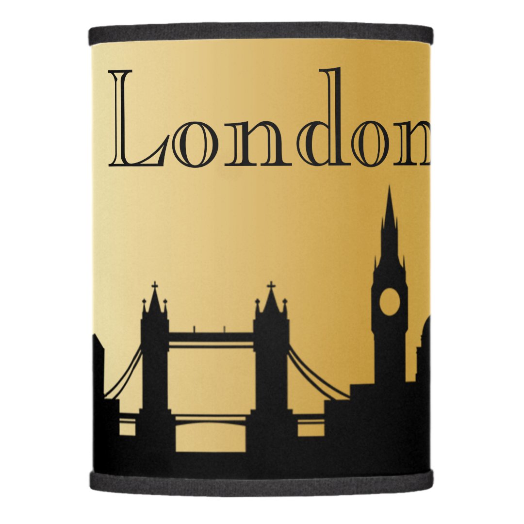 Gold London Skyline Silhouette Lamp Shade | Zazzle