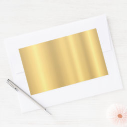 Gold Look Add Your Text Elegant Blank Template Rectangular Sticker | Zazzle