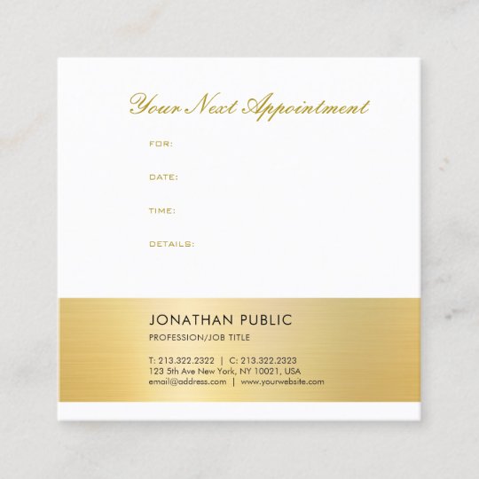 Gold Look Appointment Reminder Modern Elegant | Zazzle.com