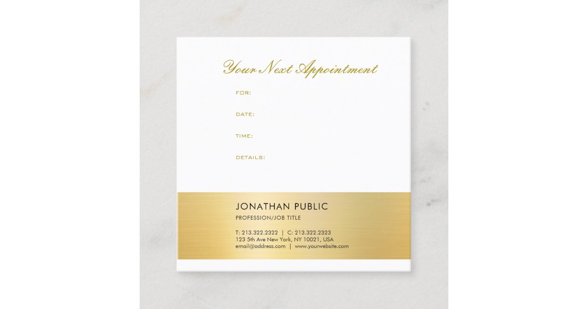 Gold Look Appointment Reminder Modern Elegant | Zazzle
