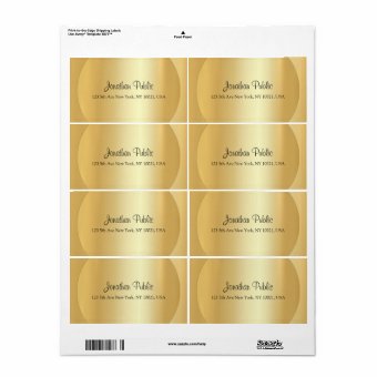 Gold Look Calligraphy Script Template Personalized Label | Zazzle