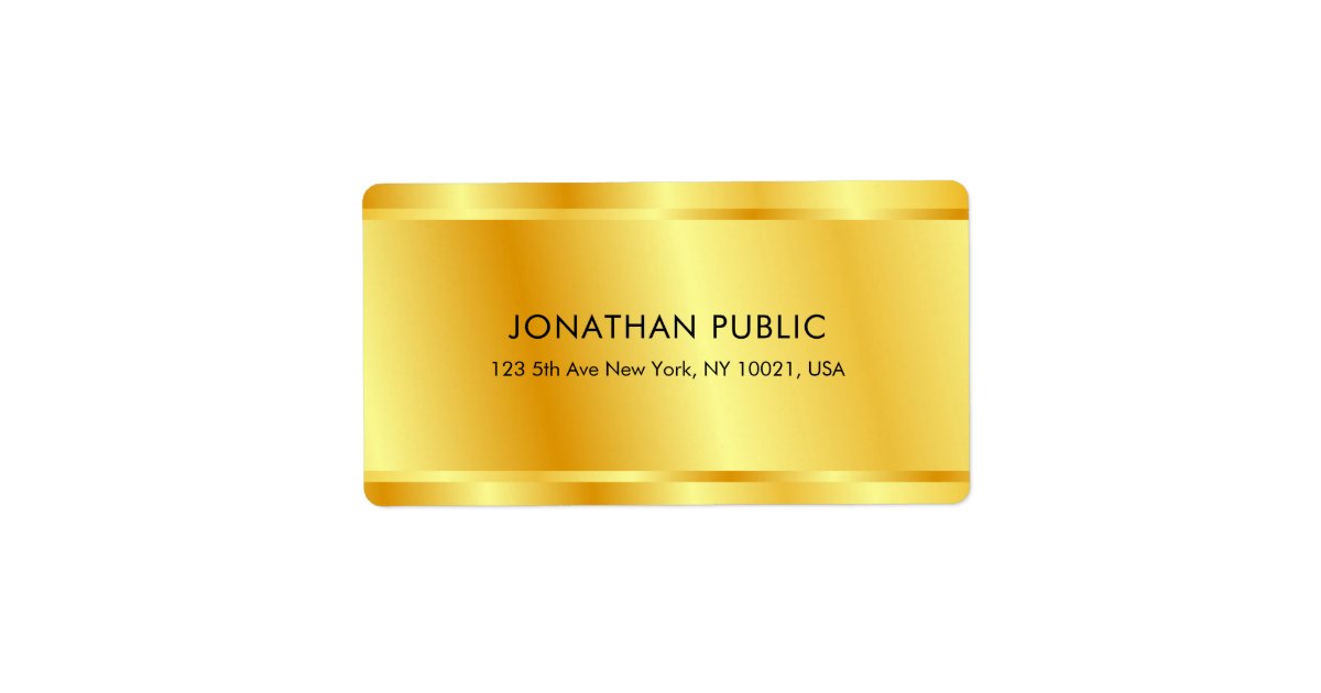 Gold Look Custom Elegant Glamorous Template Label | Zazzle