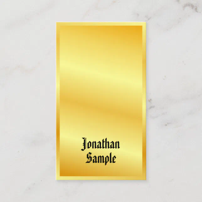 Gold Look Elegant Template Classic Old Style Text Business Card | Zazzle