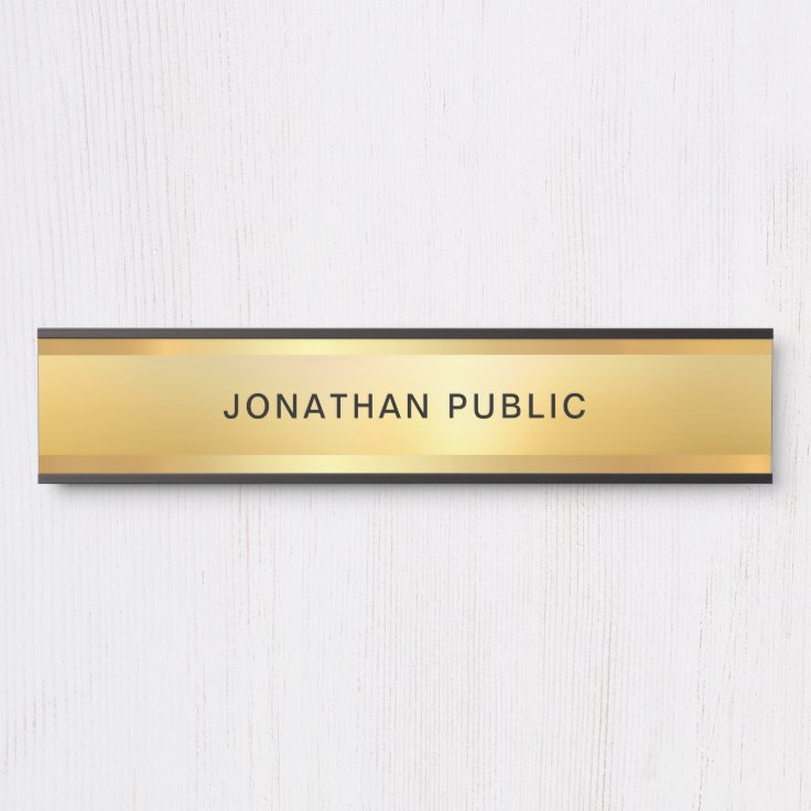 Gold Look Modern Glamorous Template Popular Door Sign | Zazzle