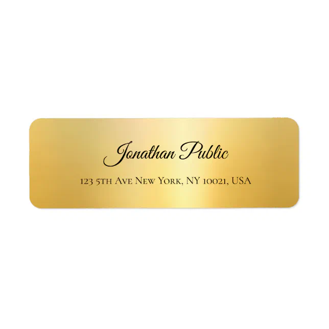 Gold Look Professional Elegant Hand Script Name Label | Zazzle