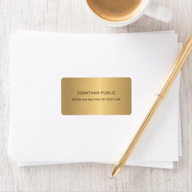 Gold Look Professional Modern Elegant Template Label | Zazzle