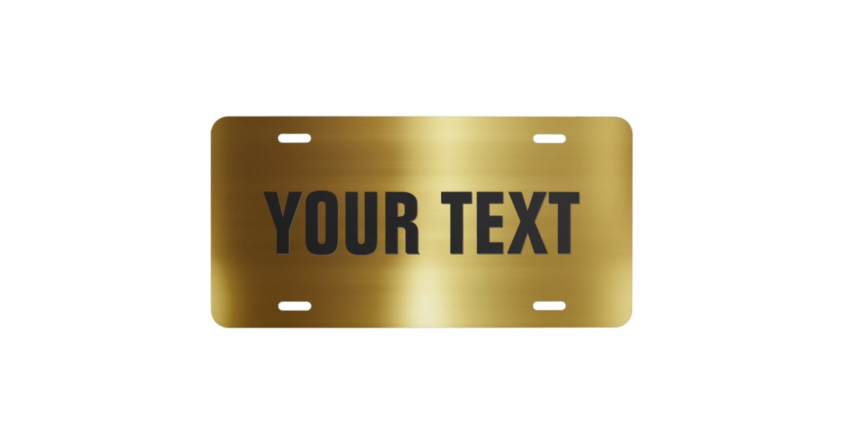 Gold Looking License Plate | Zazzle