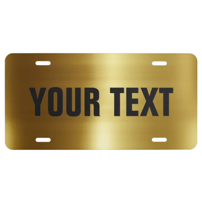 Gold Looking License Plate | Zazzle