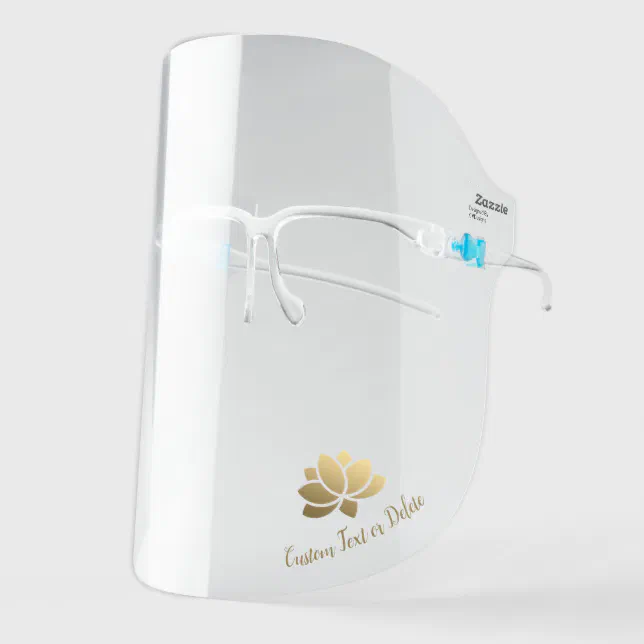 Gold Lotus Blossom Flower Logo, Spa, Hair Salon Face Shield | Zazzle
