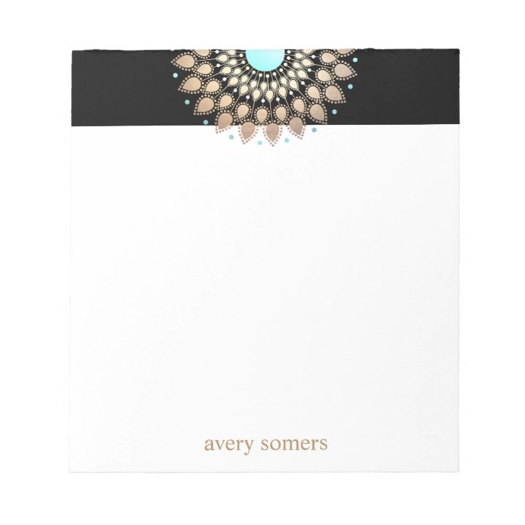 Gold Lotus Mandala Health Therapist Notepad | Zazzle