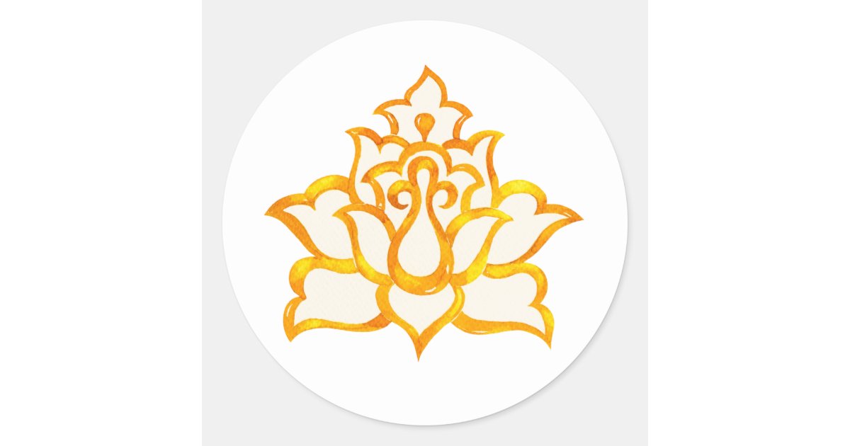 Gold Lotus Sticker | Zazzle