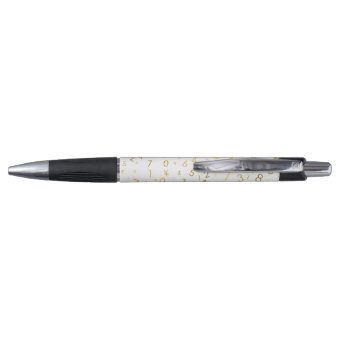 Gold Luxury Numbers & Currency Symbols Pattern Pen | Zazzle