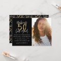 Gold making 50 look good photo birthday invitation | Zazzle