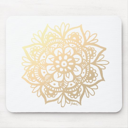 Gold Mandala Flower Mouse Pad | Zazzle.com