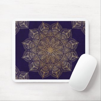 Gold mandala mouse pad | Zazzle