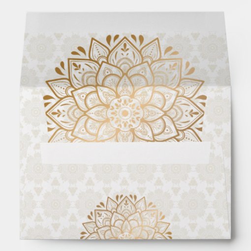 Gold mandala rangoli Indian wedding envelope | Zazzle