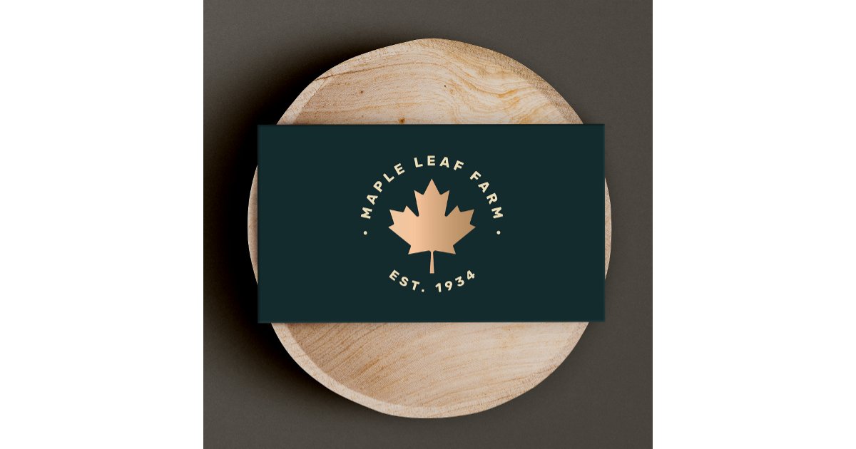 Gold Maple Leaf Business Card | Zazzle