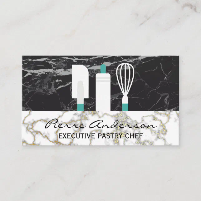 Gold Marble | Baking Tools Loyalty Card | Zazzle