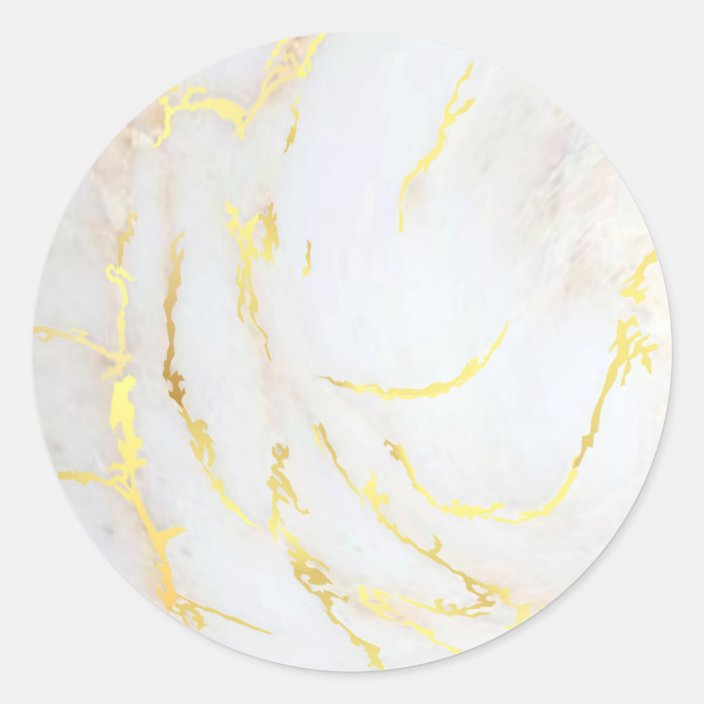 Gold Marble Blank Template Elegant Add Your Text Classic Round Sticker ...