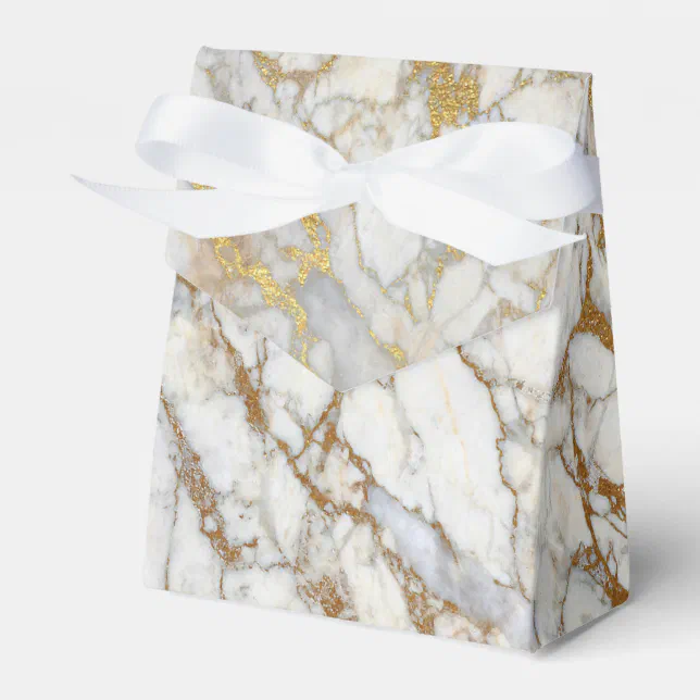 Gold Marble Favor Box | Zazzle