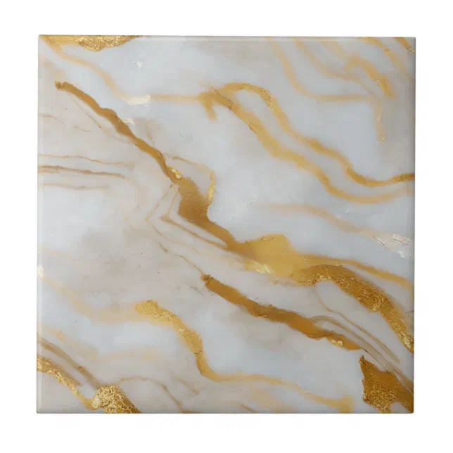 Gold Marble Stones Ceramic Tile | Zazzle