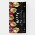 Gold Maroon Birthday Party Banner | Zazzle