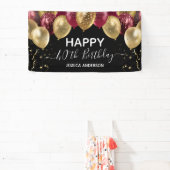 Gold Maroon Birthday Party Banner | Zazzle