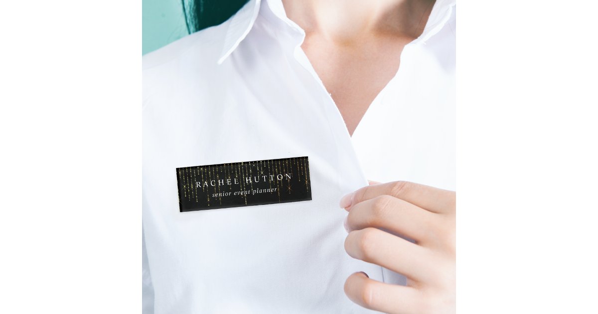 Gold Marquee Name Tag | Zazzle