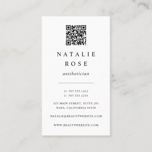 Gold Marquee Vertical QR Code Business Card | Zazzle