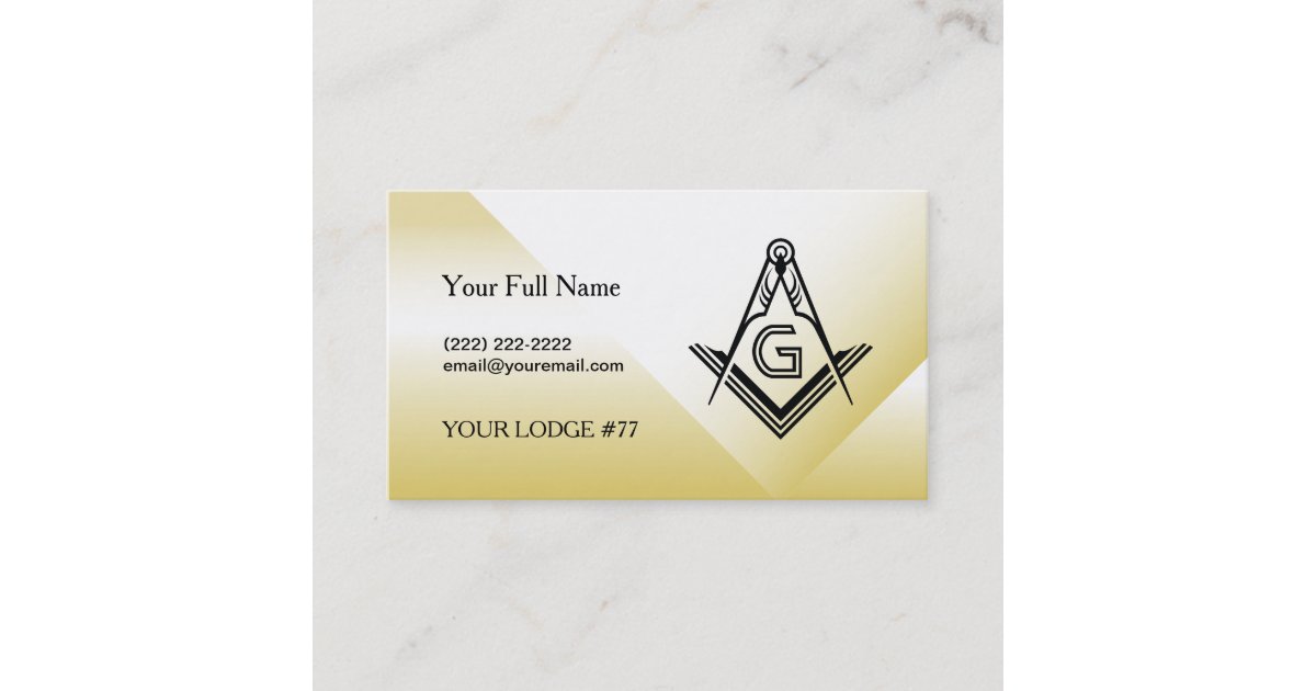 Gold Masonic Business Card Template | Freemasonry | Zazzle