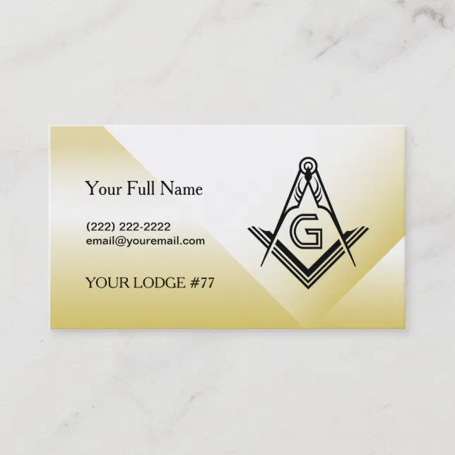 Gold Masonic Business Card Template | Freemasonry | Zazzle