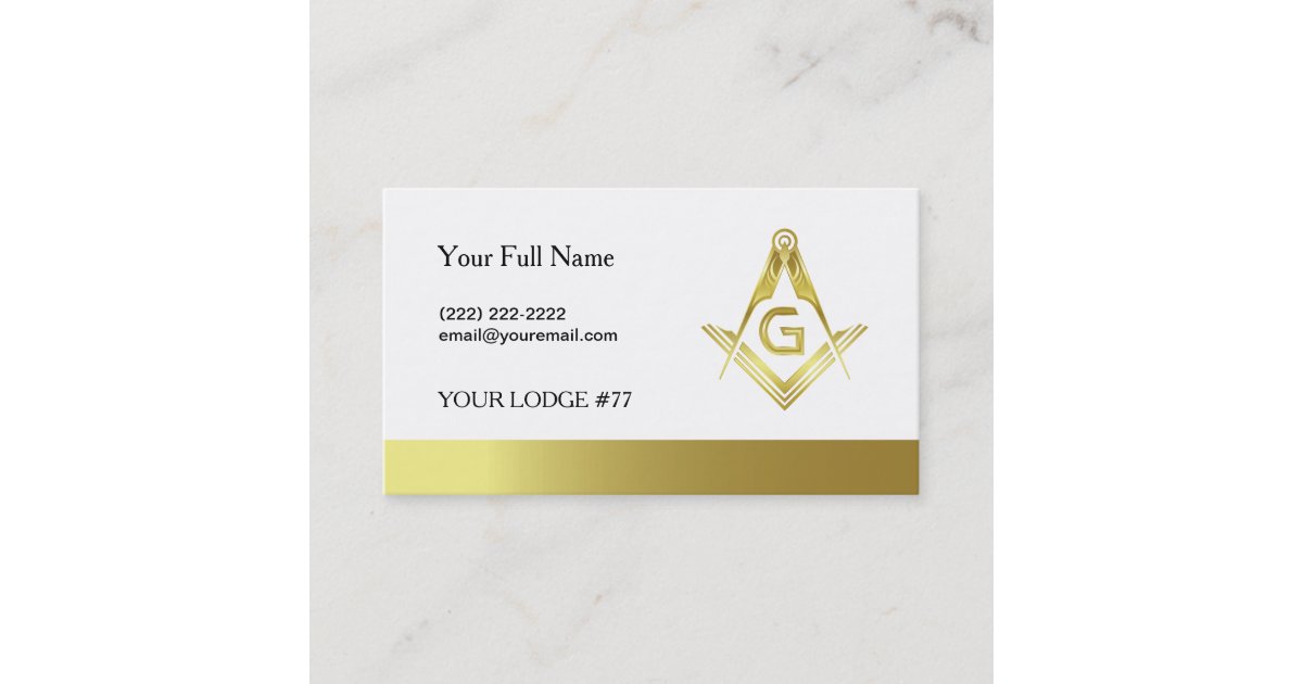 Gold Masonic Business Card Template | Freemasonry | Zazzle