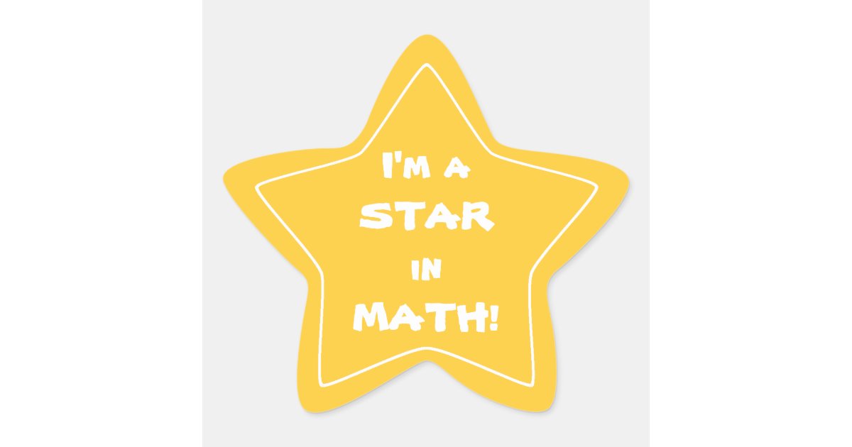 Gold Math Star Student Star Sticker | Zazzle