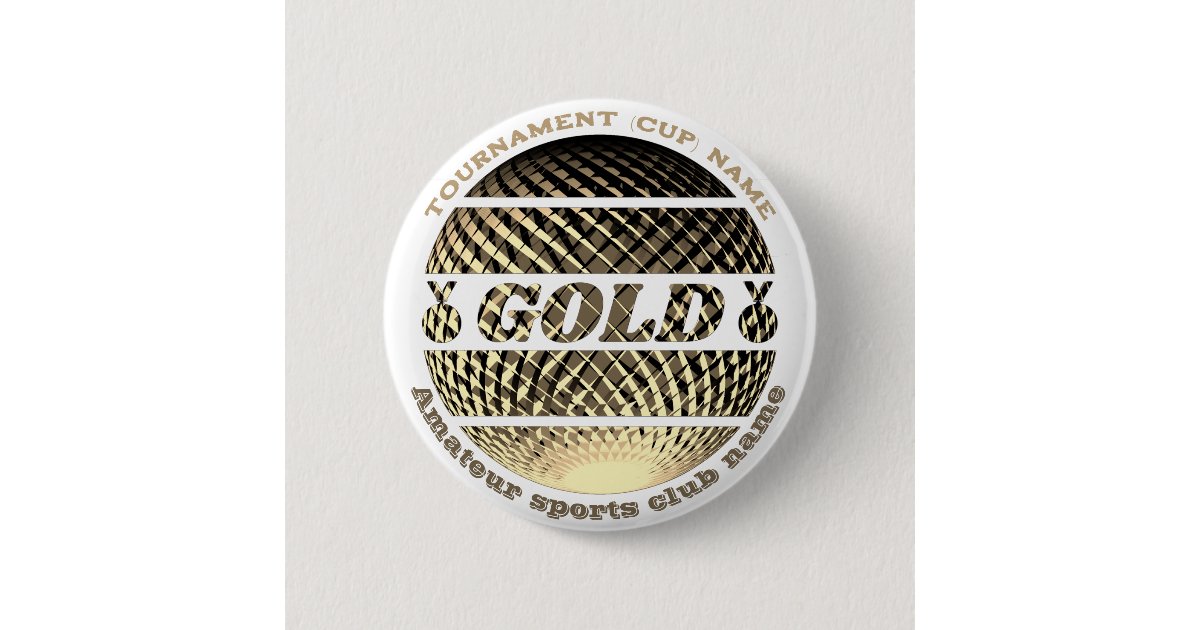 Gold medal, 1st place winner button | Zazzle
